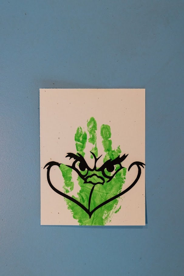 Hand and Footprint Christmas Card SVG Files Snowman, Wreath, Olaf ...