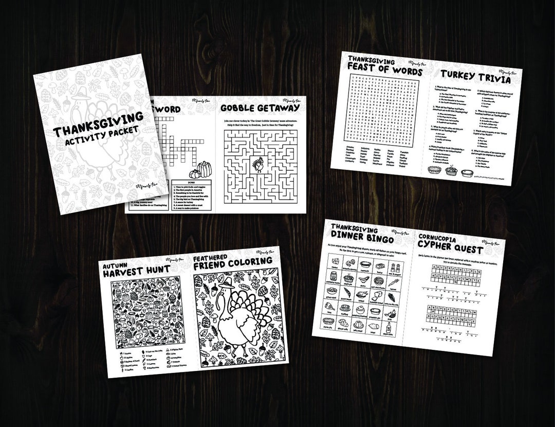 Thanksgiving Activity Packet - Etsy