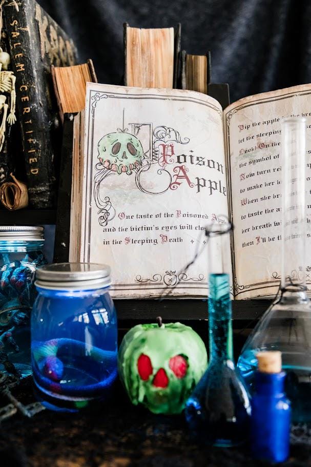 Snow White | Poison Apple | Spell Book Insert – DIY Halloween Digital ...
