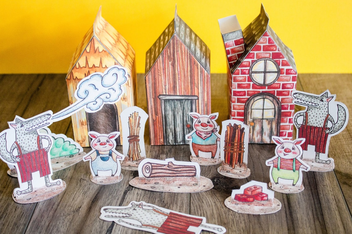 Printable 3 Little Pigs House Set | Instant Download | Storytelling ...