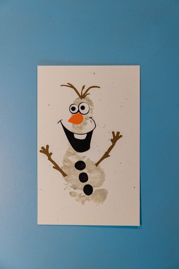 Hand and Footprint Christmas Card SVG Files Snowman, Wreath, Olaf ...