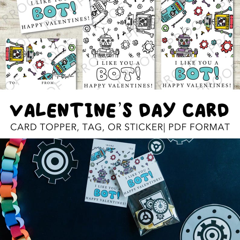 I Like You a BOT - Robot Valentine Card | Digital Download | Funny ...