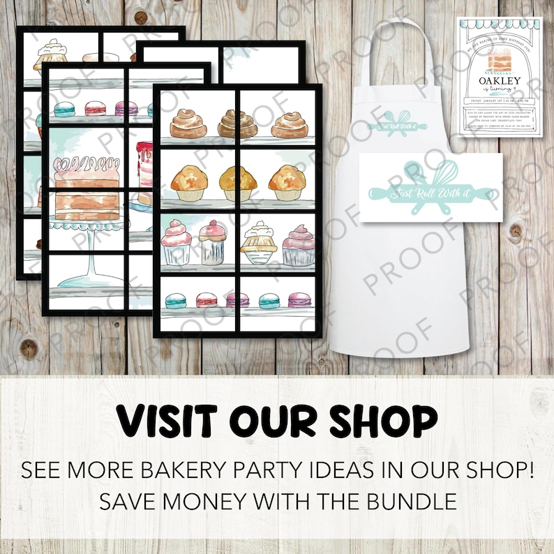 Bakery-themed Party Invitations – Editable Digital Template With 5x7 ...
