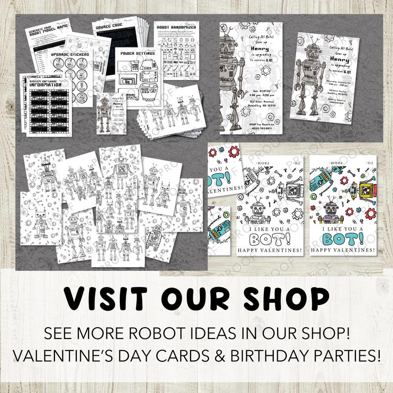 29 Robot Sticker Sheets | Digital Download | Printable Robot Elements ...