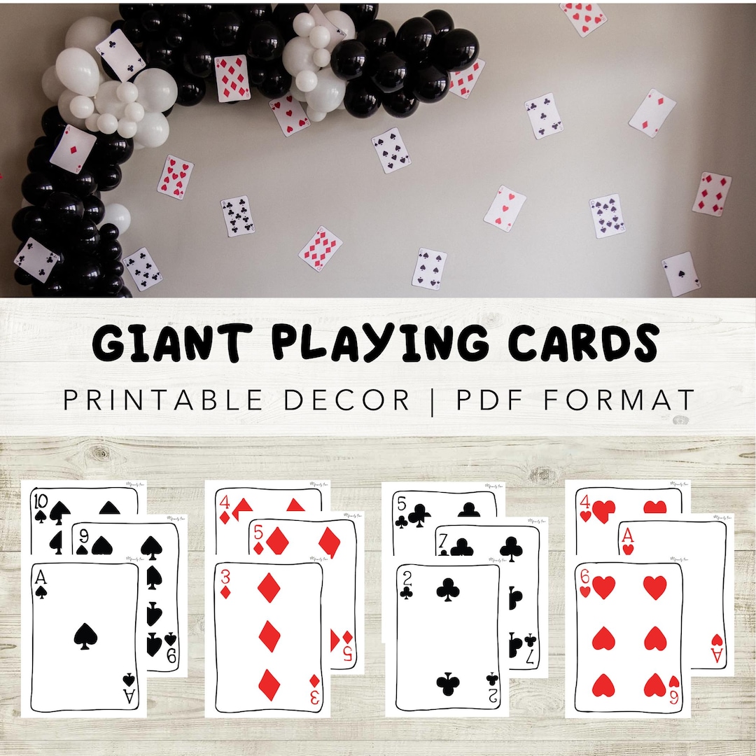 Giant Printable Playing Cards – 40 Large Cards | Alice in Wonderland ...
