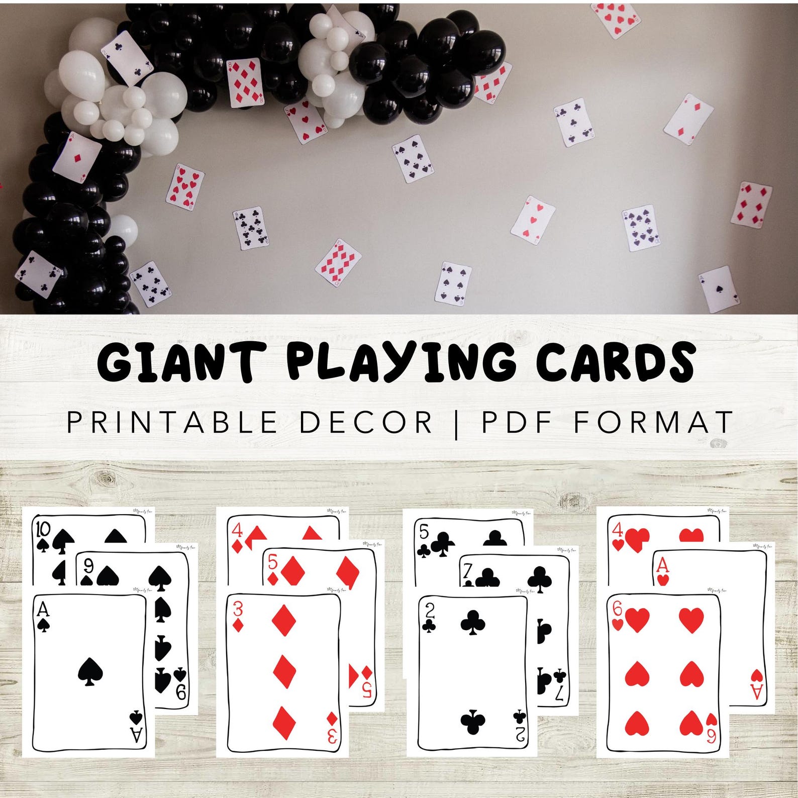 Giant Printable Playing Cards – 40 Large Cards | Alice in Wonderland ...