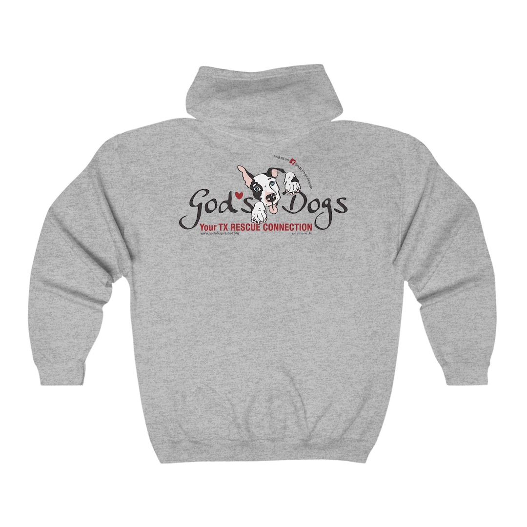 God's Dogs Rescue Charity Zip up Hoodie - Etsy