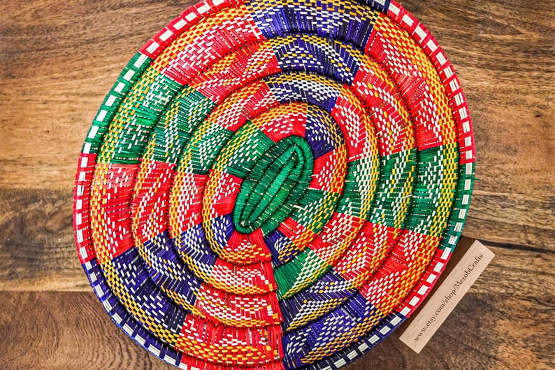 Traditional Handwoven Round Bread / Fruit Basket Tray - Ethiopian ...