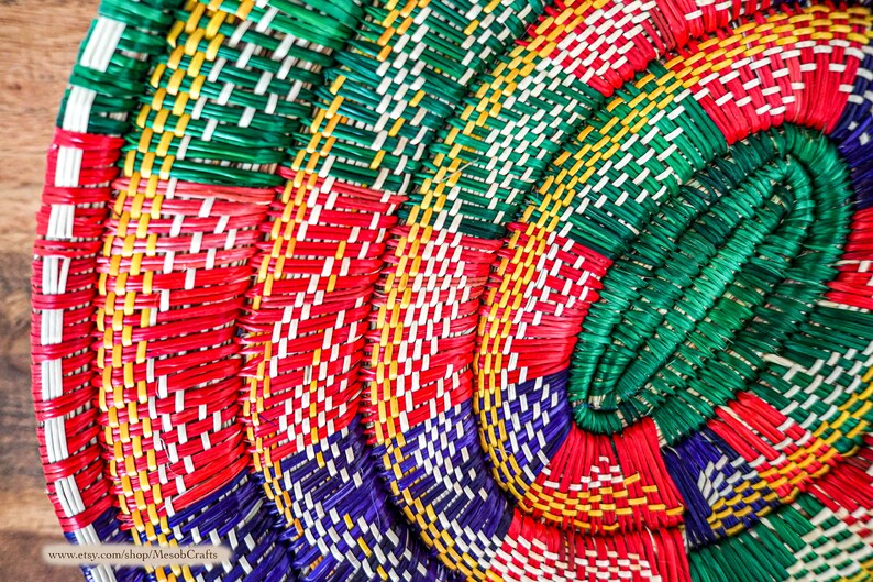 Traditional Handwoven Round Bread / Fruit Basket Tray - Ethiopian ...