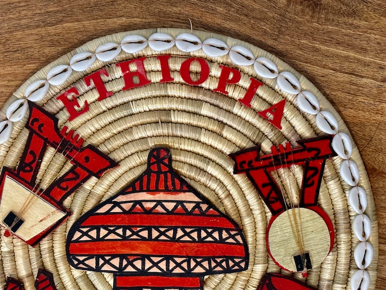 Ethiopia Sefed (ሰፌድ) With Cowry Shells - Traditional Handwoven Round ...
