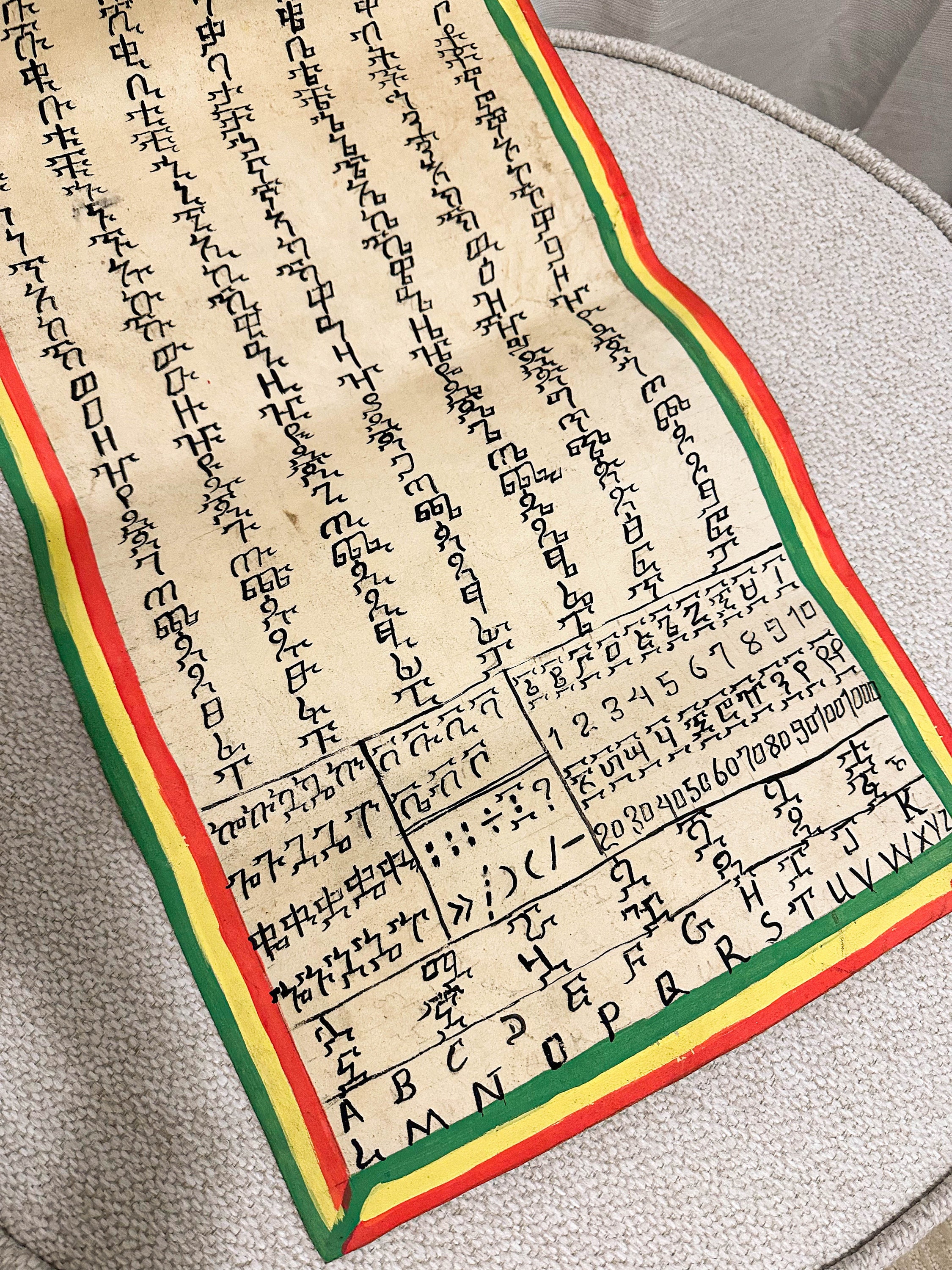 Ethiopian Amharic Alphabet - Eritrean Sudan Ge'ez Geez Alphabet Leather ...