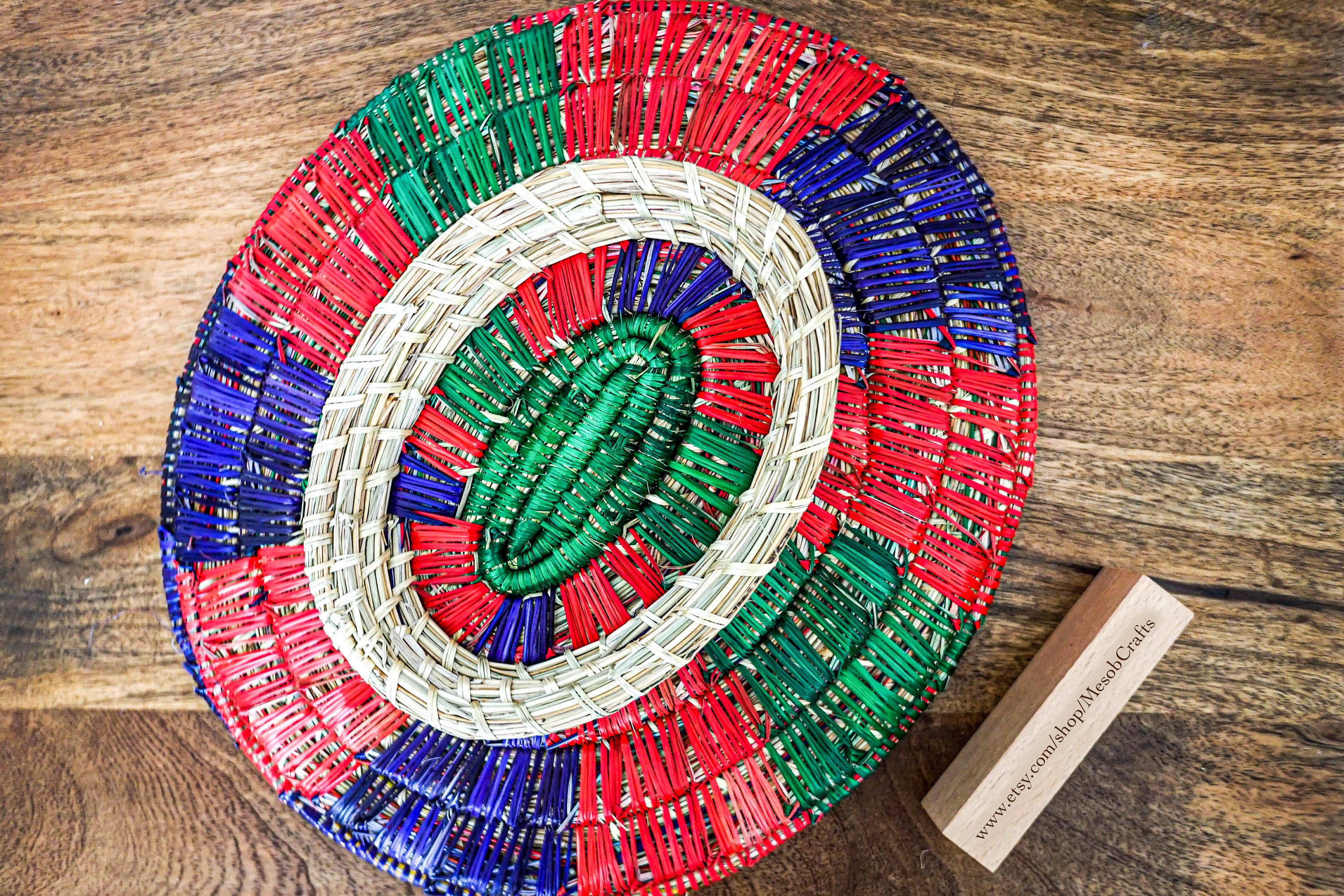 Traditional Handwoven Round Bread / Fruit Basket Tray - Ethiopian ...