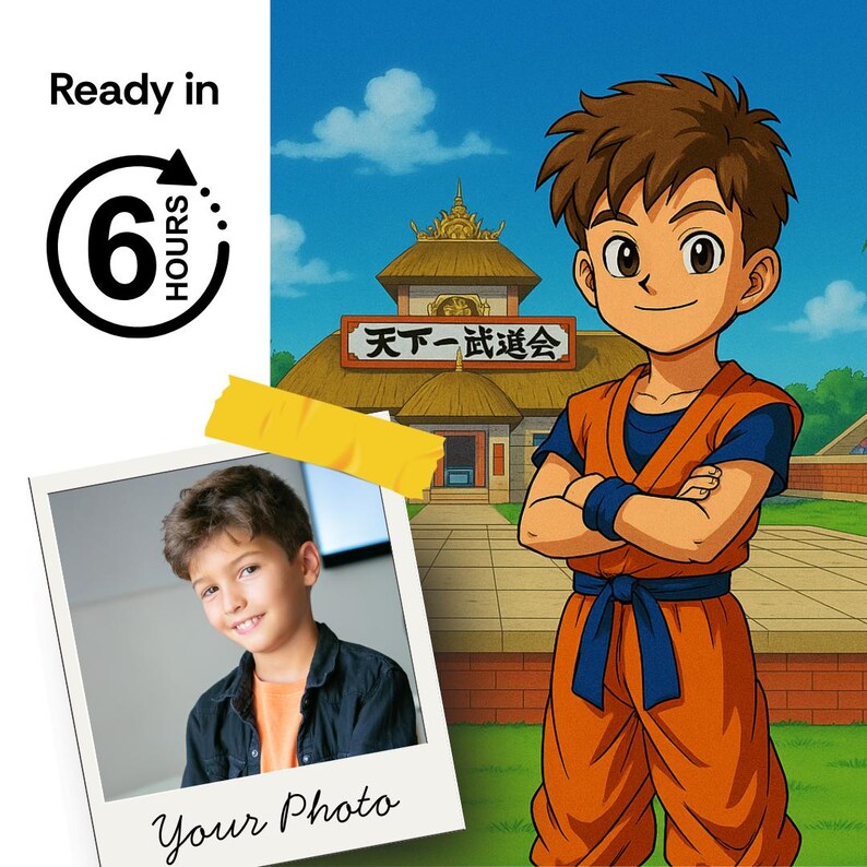 Custom Dragon Ball Portrait - Personalized Goku Style Illustration ...