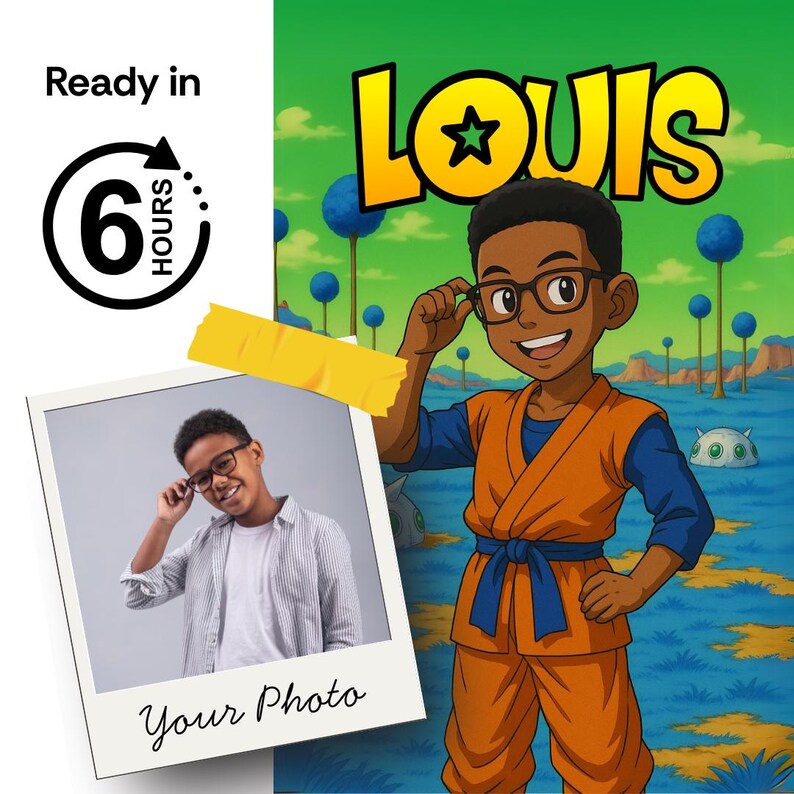 Custom Dragon Ball Portrait - Personalized Goku Style Illustration ...