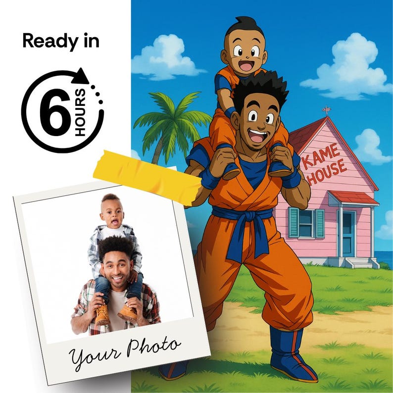 Custom Dragon Ball Portrait - Personalized Goku Style Illustration ...