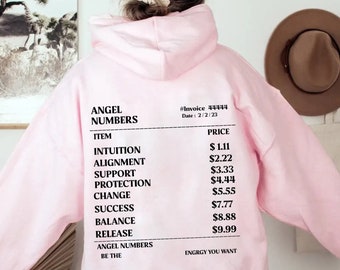 Angel Number Receipt Hoodie - Etsy