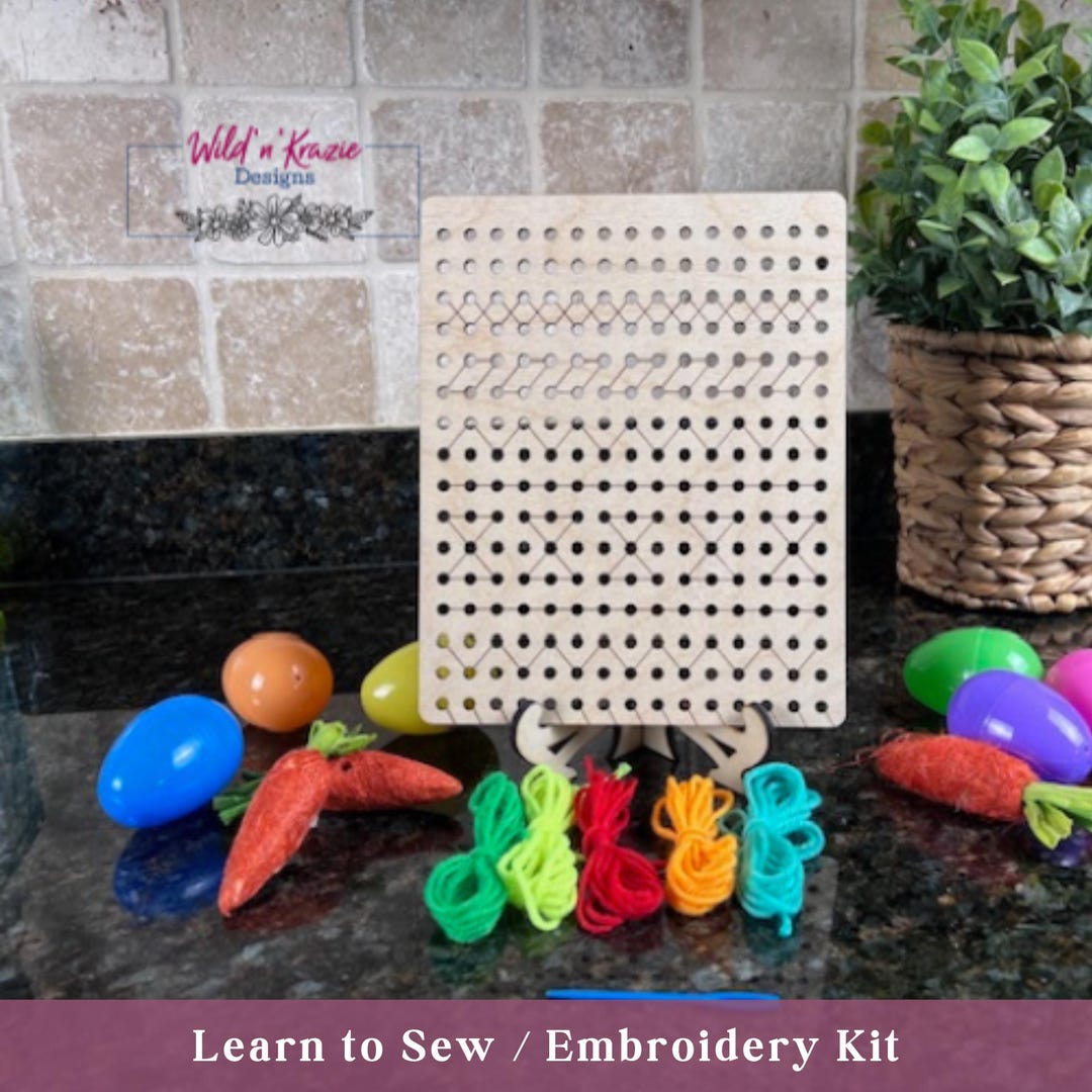 Wooden Sewing Practice Board | Learn to Sew | DYI Kit - Etsy