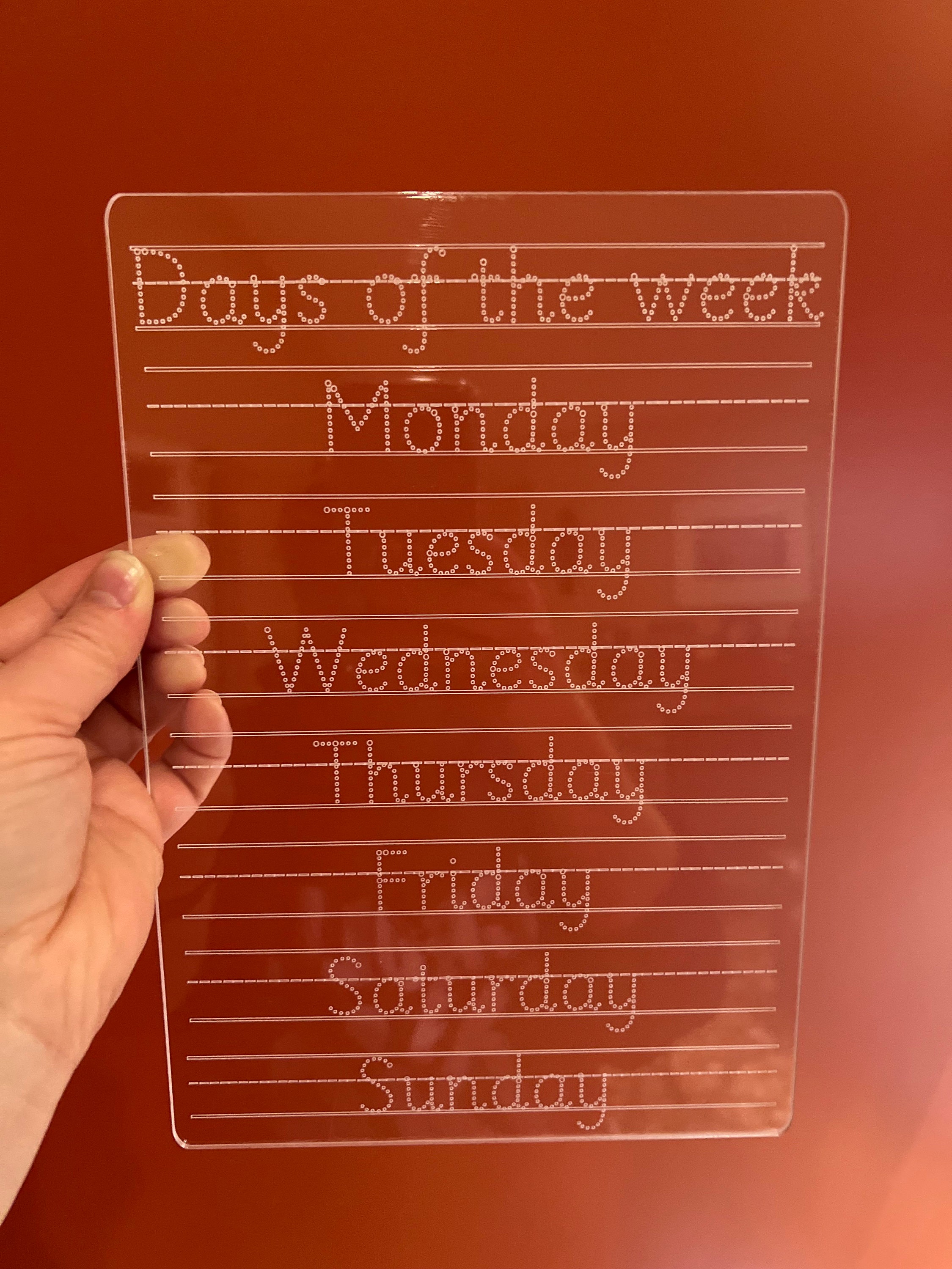 Acrylic Tracing Board Dry Erase Letter Board Personalized - Etsy