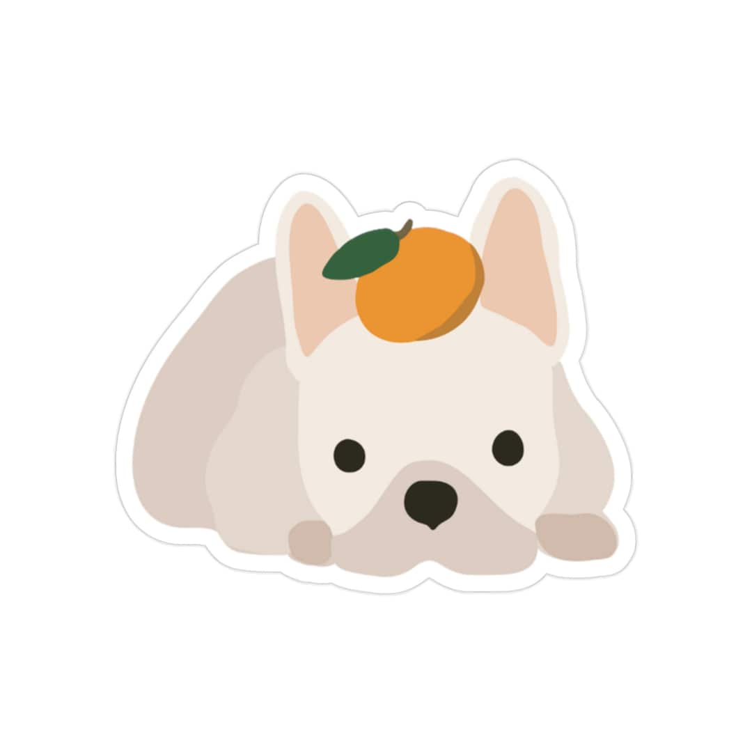Frenchie Dog With Clementine Transparent Outdoor Stickers, Die-cut ...
