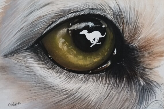 Tableau de lévrier œil avec lévrier en course - Etsy France