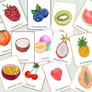 Fruit Flashcards Printable, Printable Flashcards Kids, Preschool ...