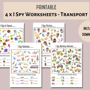 I Spy Printable Activities for Preschool 4 I Spy Counting - Etsy