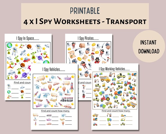 I Spy Printable Activities for Preschool 4 I Spy Counting - Etsy