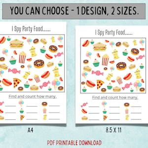 I Spy Game, Preschool Worksheets, I Spy Party Food, Kindergarten ...