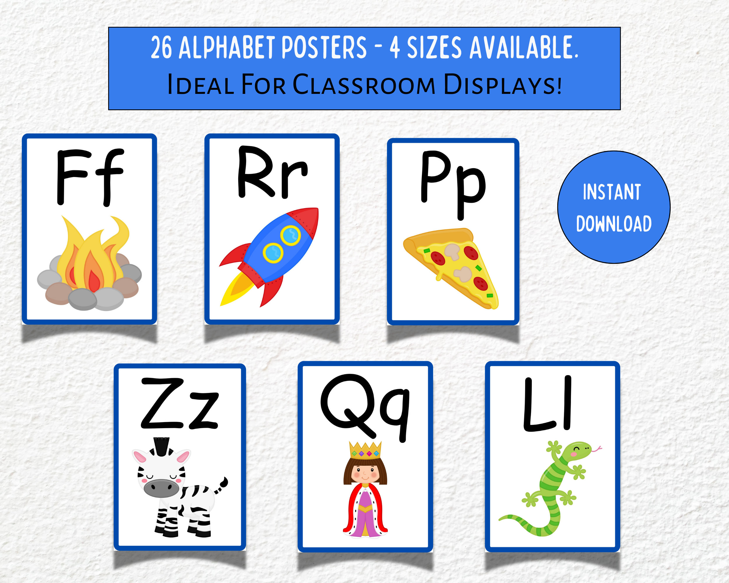 ABC Poster Pack Printable, Classroom Alphabet Display, Bulletin Board ...