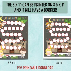 Printable Knights Reward Chart, Kids Daily Chore Chart, Boys Sticker ...