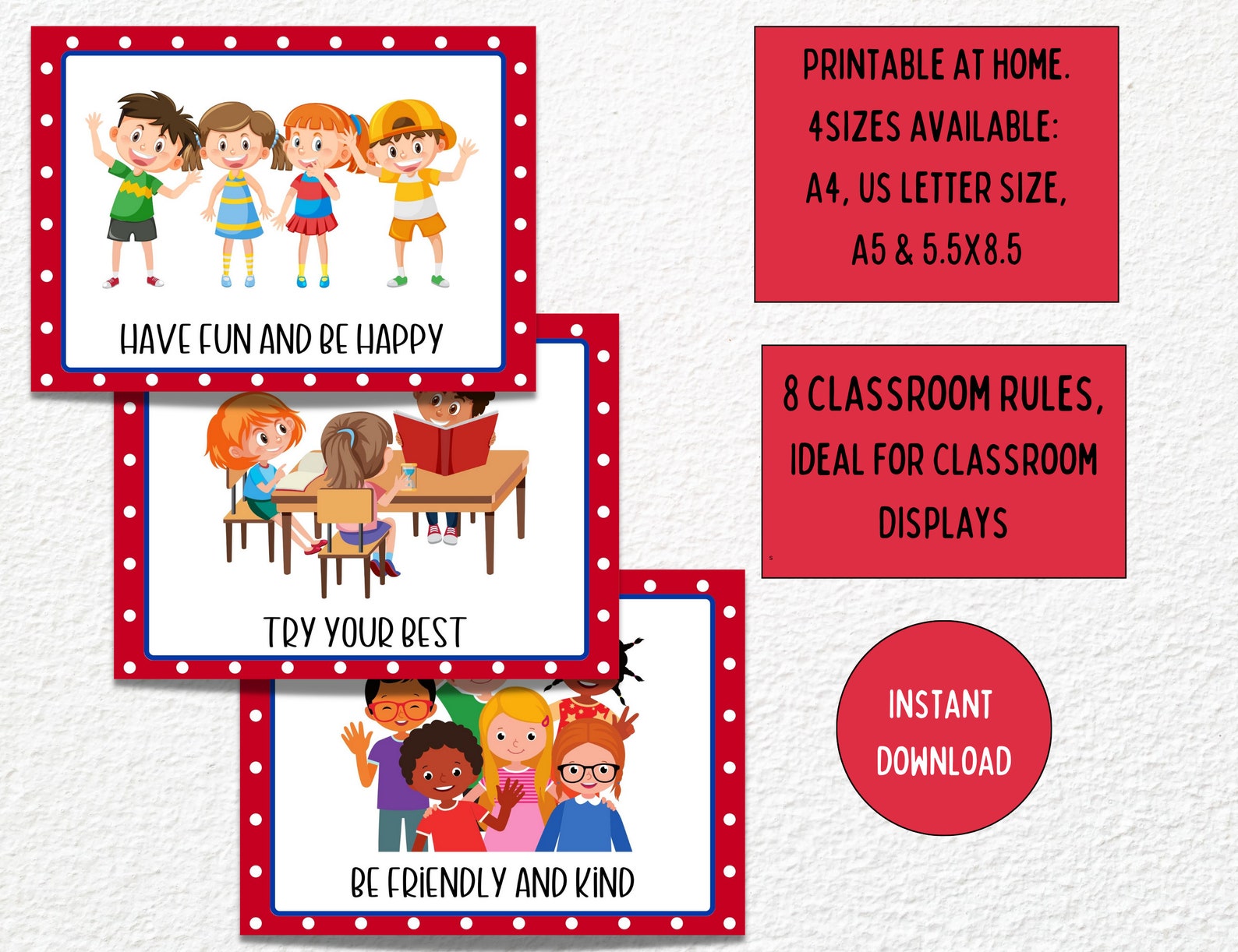 Classroom Rules Poster Pack Printable,classroom Rules Display,bulletin ...
