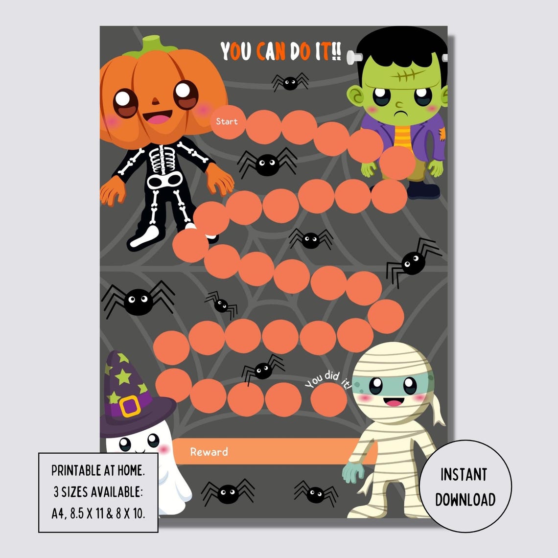 Halloween Reward Chart, Kids Behavior Tracker, Potty Training Sticker ...