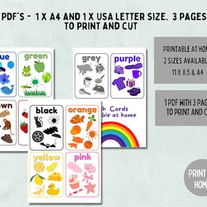 Printable Colour Flashcards: Preschool Learning (PDF) - Etsy