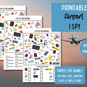 Printable Airport I Spy Game Kids, Travel Look and Find, Airplane I Spy ...