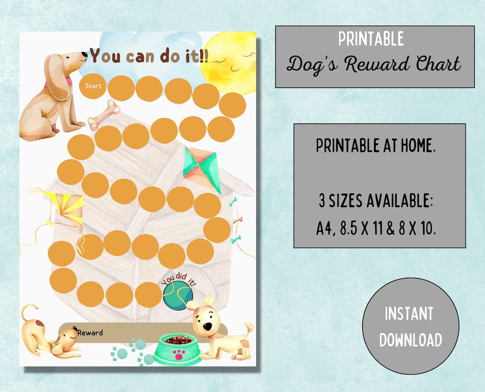 Puppy Dog Reward Chart for Kids, Behaviour Chart Printable, Chore Chart ...