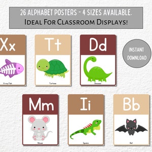Animal ABC Poster Pack Printable,classroom Alphabet Display, Bulletin ...