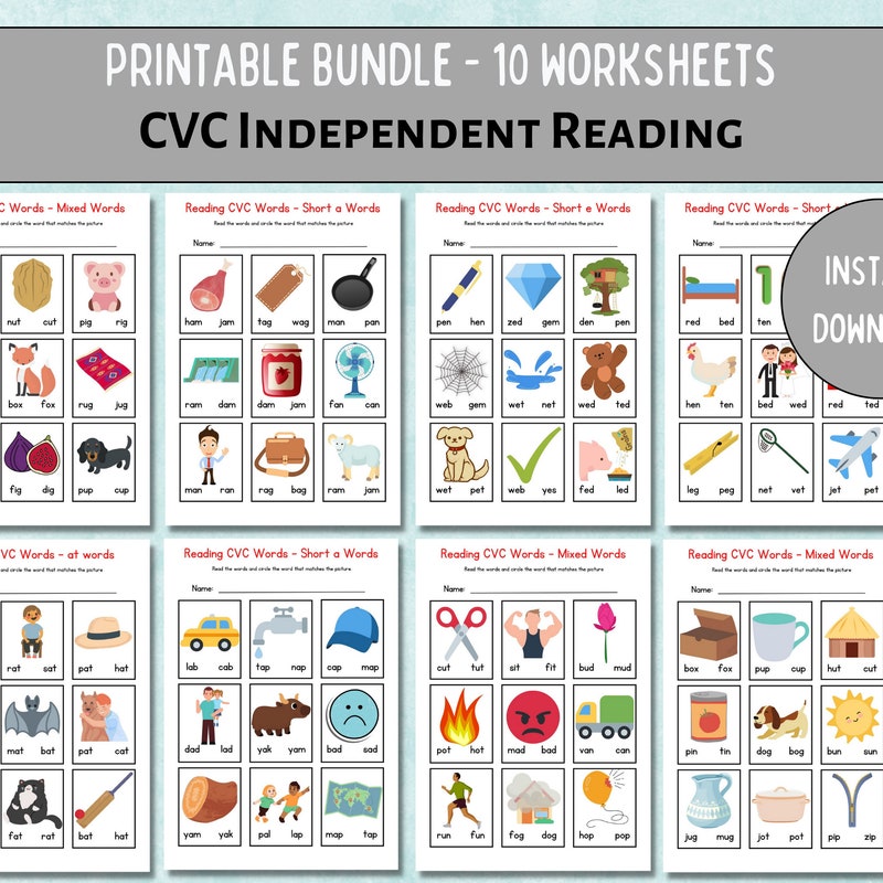 Cvc Words Clipart - Etsy