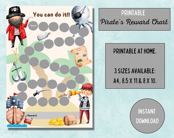 Pirate Reward Chart Printable Chore Chart for Kids Boys - Etsy