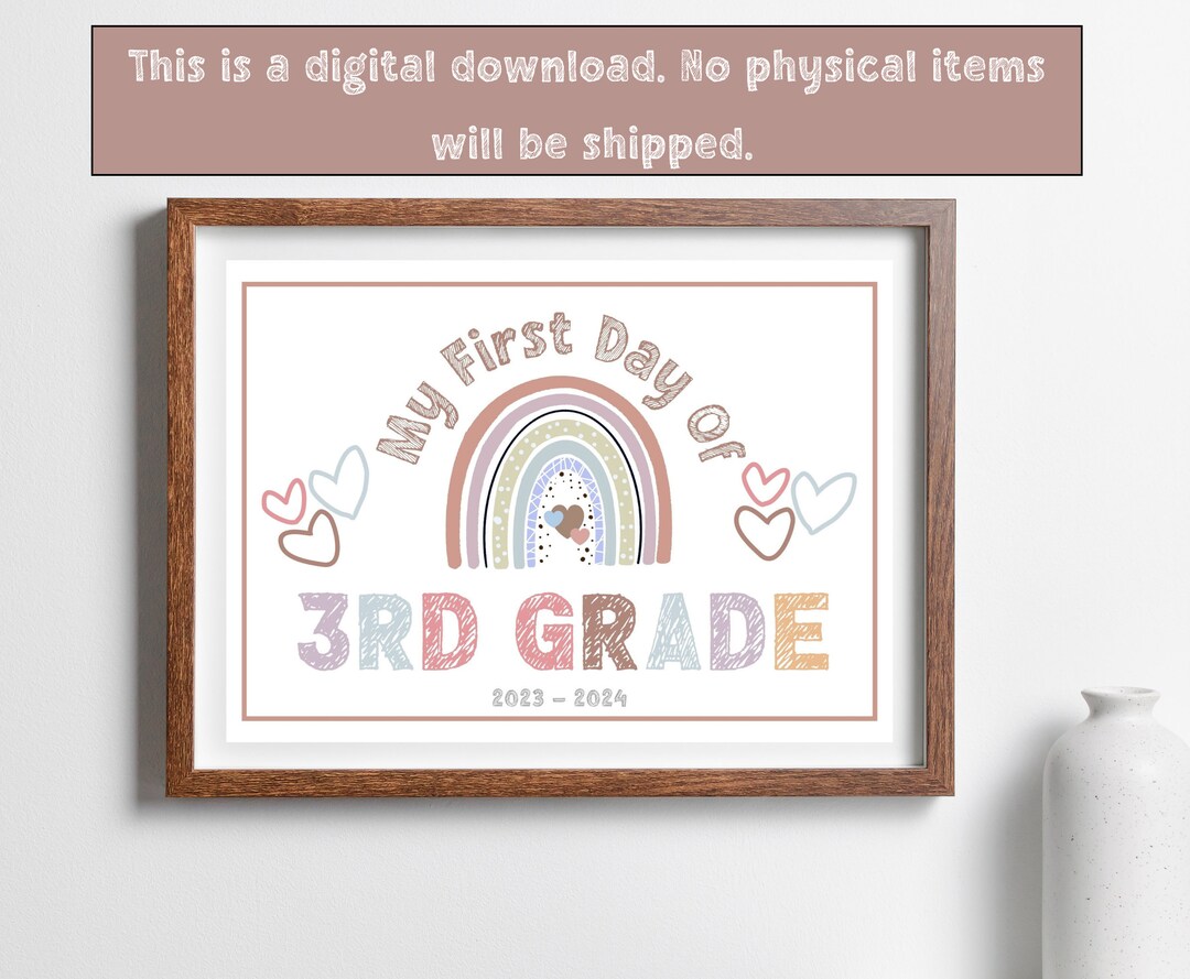 Back to School Printable Sign First Day of 3rd Grade - Etsy