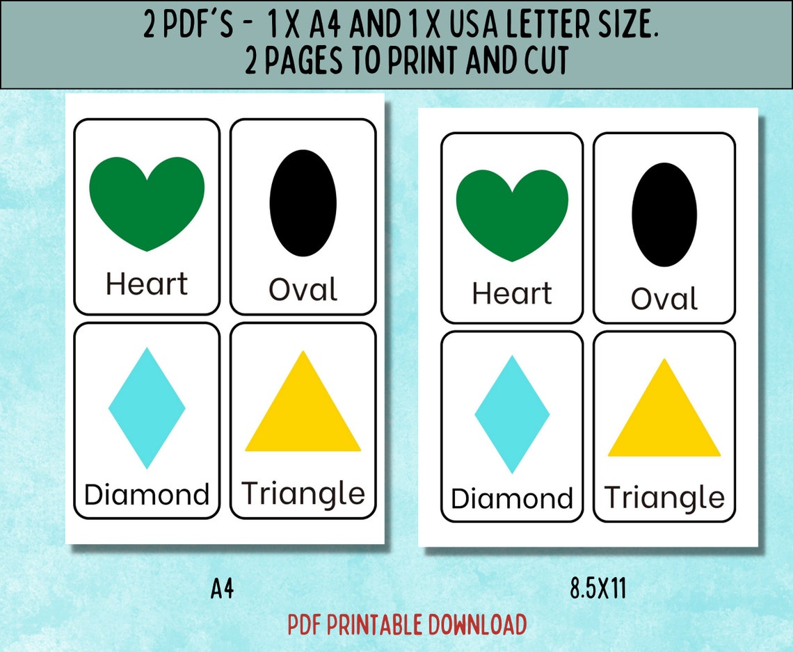 Printable Shape Flashcards, Shape Flashcards, Homeschool Flashcards ...