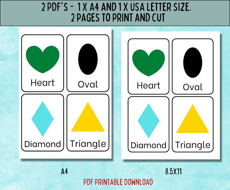 Printable Shape Flashcards, Shape Flashcards, Homeschool Flashcards ...