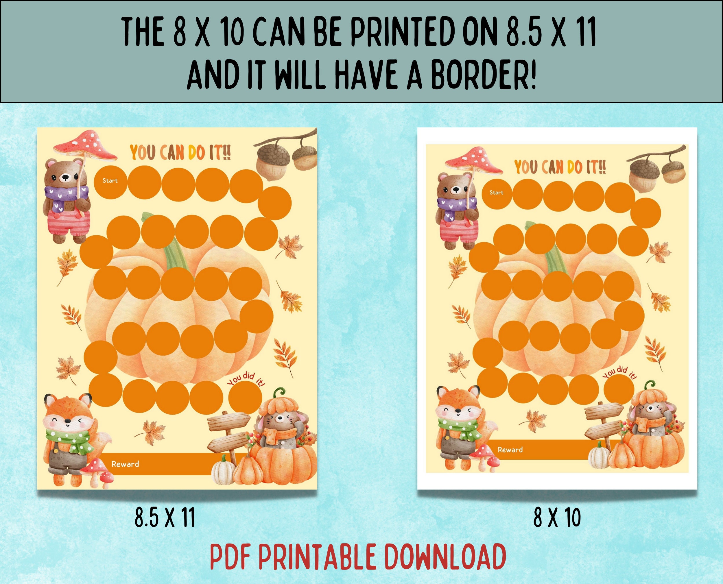 Thanksgiving Reward Chart Printable Chore Chart - Etsy