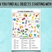 I Spy 'C' Words Printable: Phonics Worksheet (digital Download) - Etsy