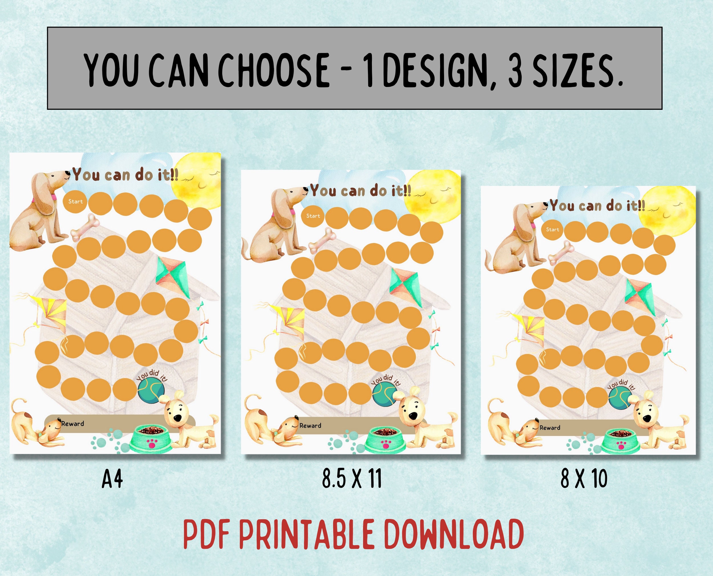 Puppy Dog Reward Chart for Kids, Behaviour Chart Printable, Chore Chart ...