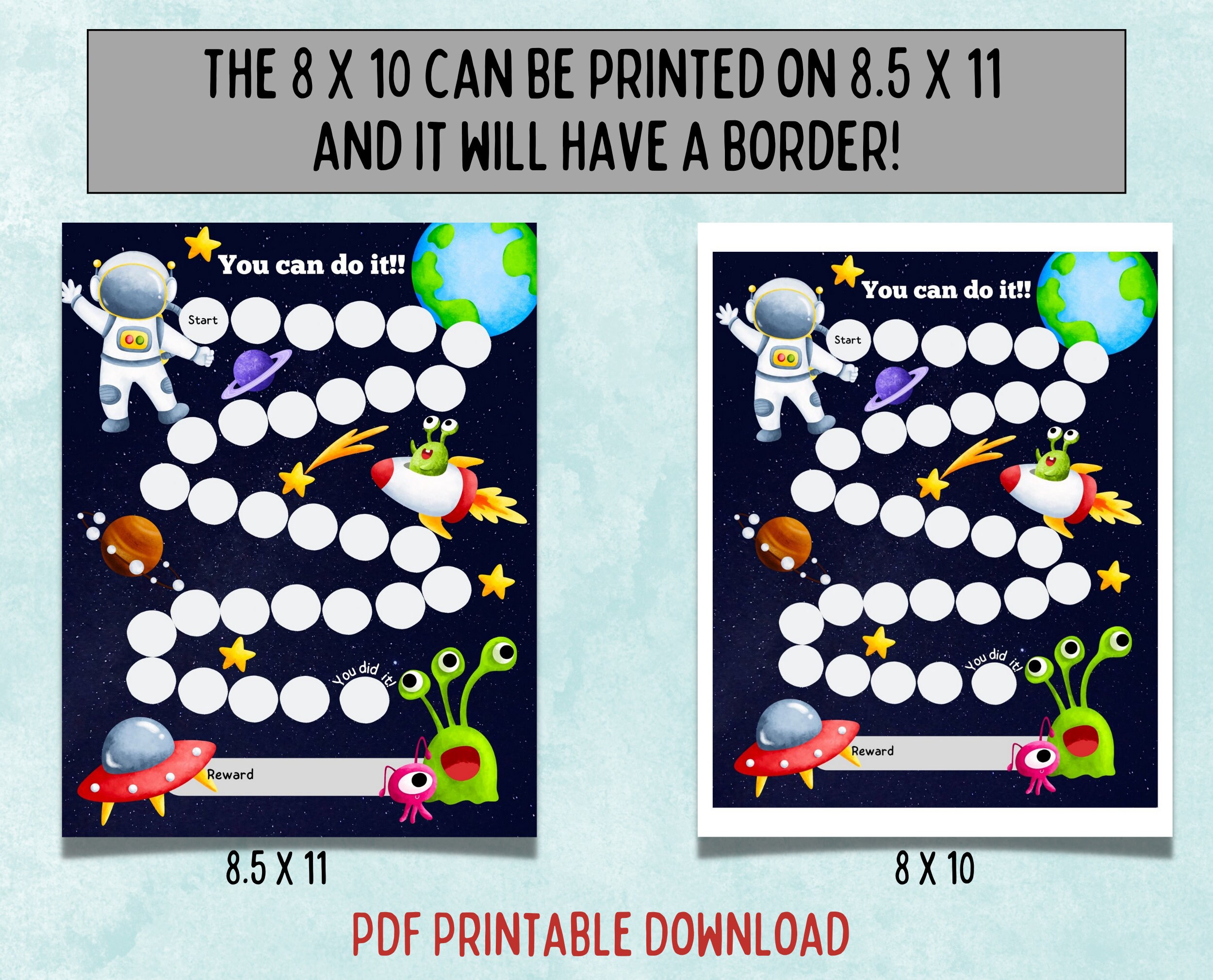 Outer Space Reward Chart Printable, Astronaut Sticker Chart, Daily ...