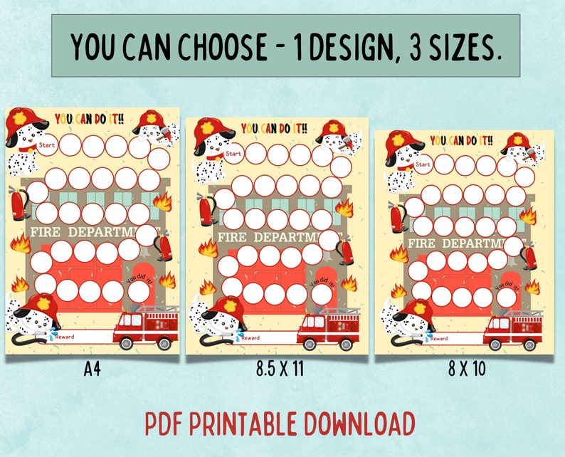 Printable Fire Dog Reward Chart, Daily Chore Chart, Kids Routine ...