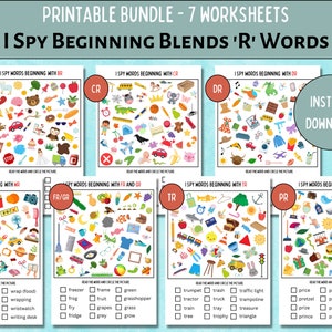 Beginning Word Blends Printable I Spy Game, Consonant Blends Worksheets ...