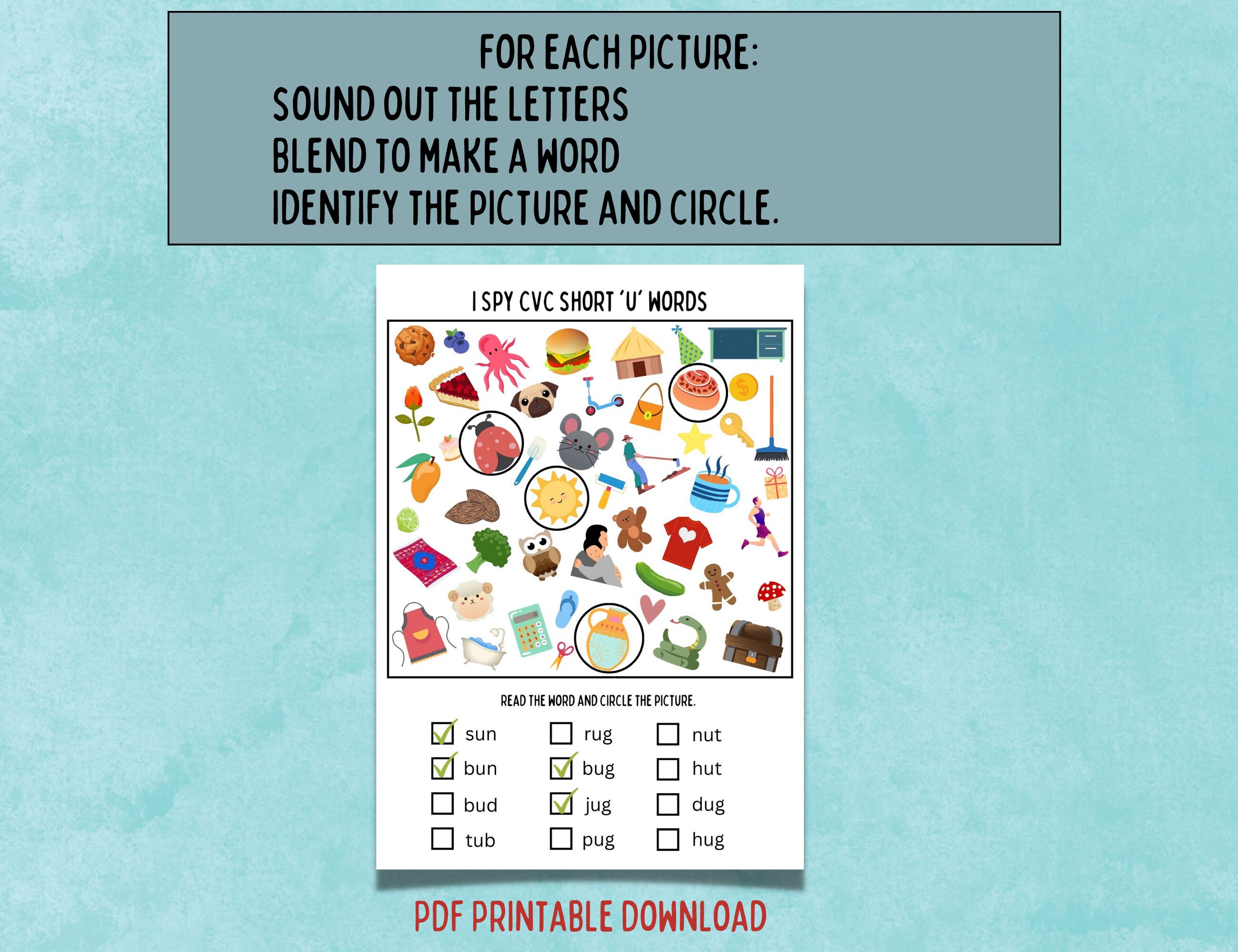 CVC Printable Bundle, I Spy Cvc's, Reading Cvc'c, Spelling Cvc's ...