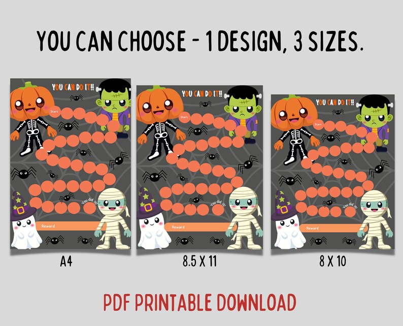 Halloween Reward Chart Printable Daily Chore Chart Kids - Etsy