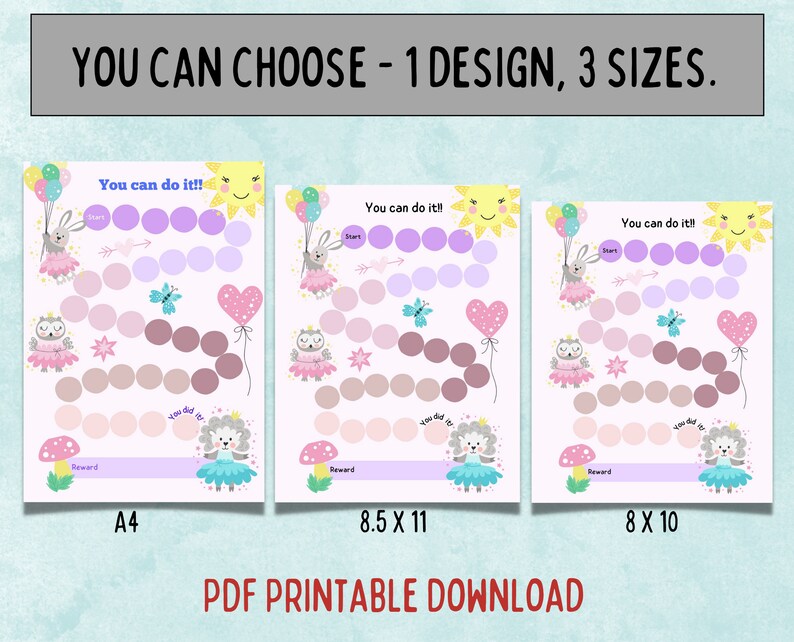 Printable Dancing Reward Chart, Daily Chore Chart, Sticker Chart for ...